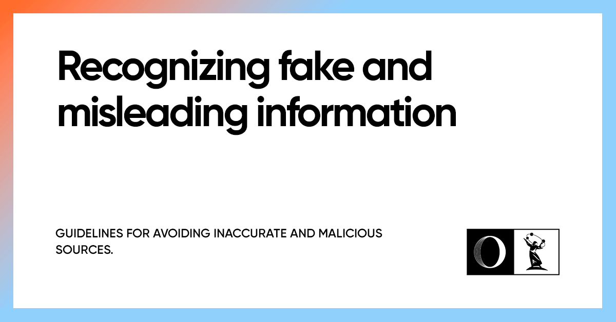 Recognizing fake and misleading information | OWDT