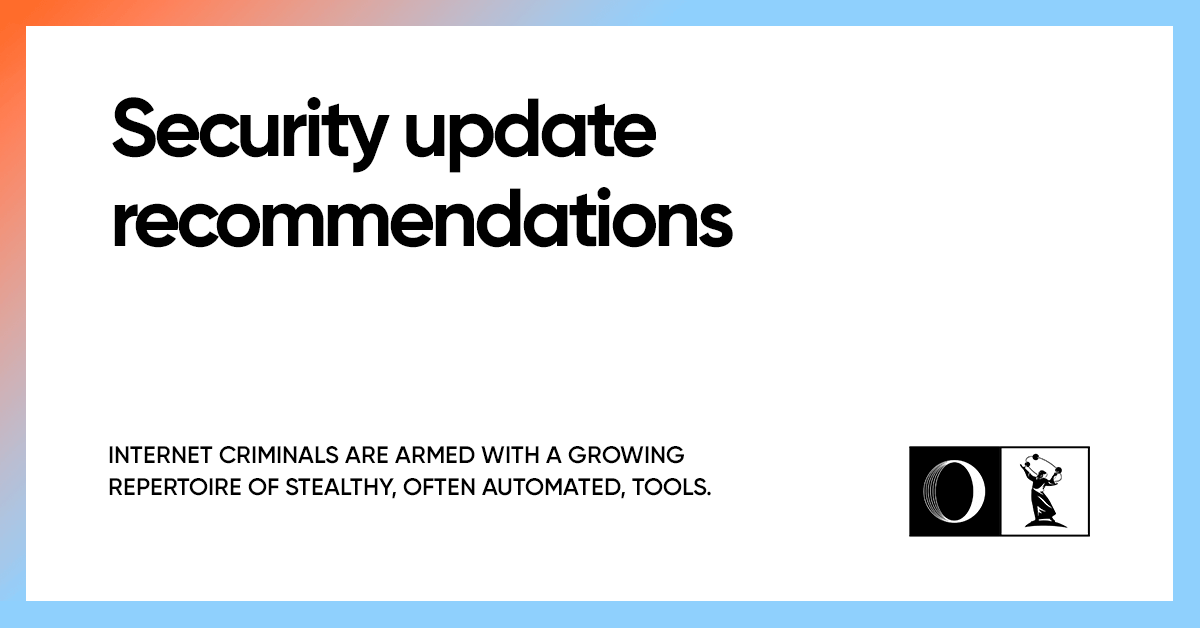 Security update recommendations | OWDT